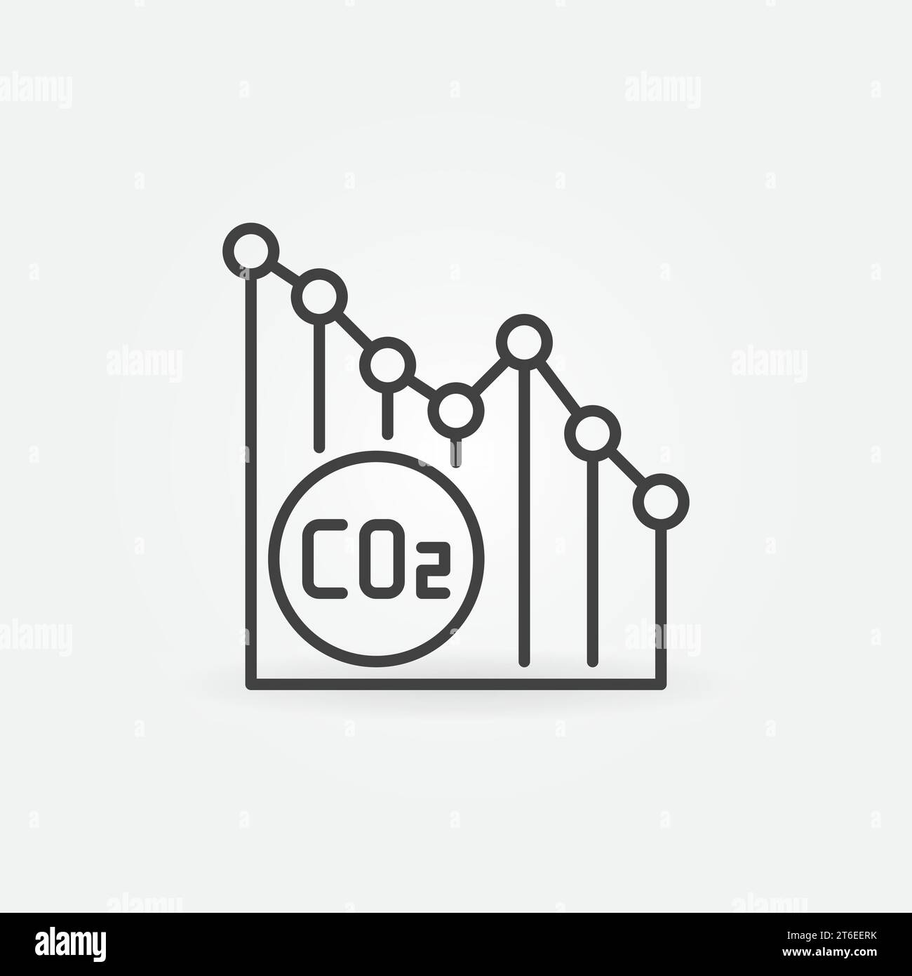 Carbon Dioxide CO2 Chart vector concept icon or symbol in thin line ...