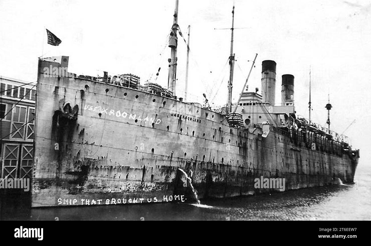 USS Kroonland in port, 1919 Stock Photo - Alamy