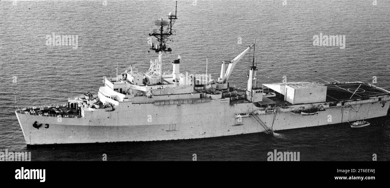 USS La Salle (AGF-3) at anchor, circa in 1974 Stock Photo - Alamy