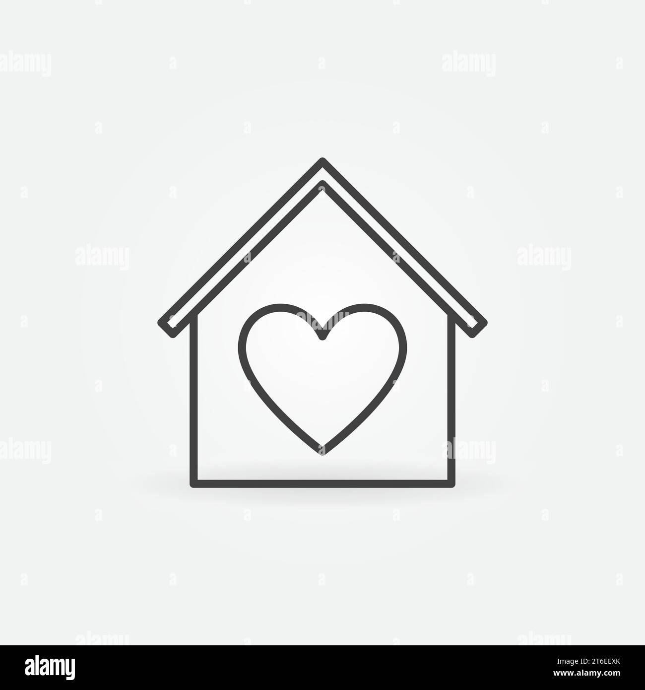 House with Heart inside outline vector concept icon or design element ...
