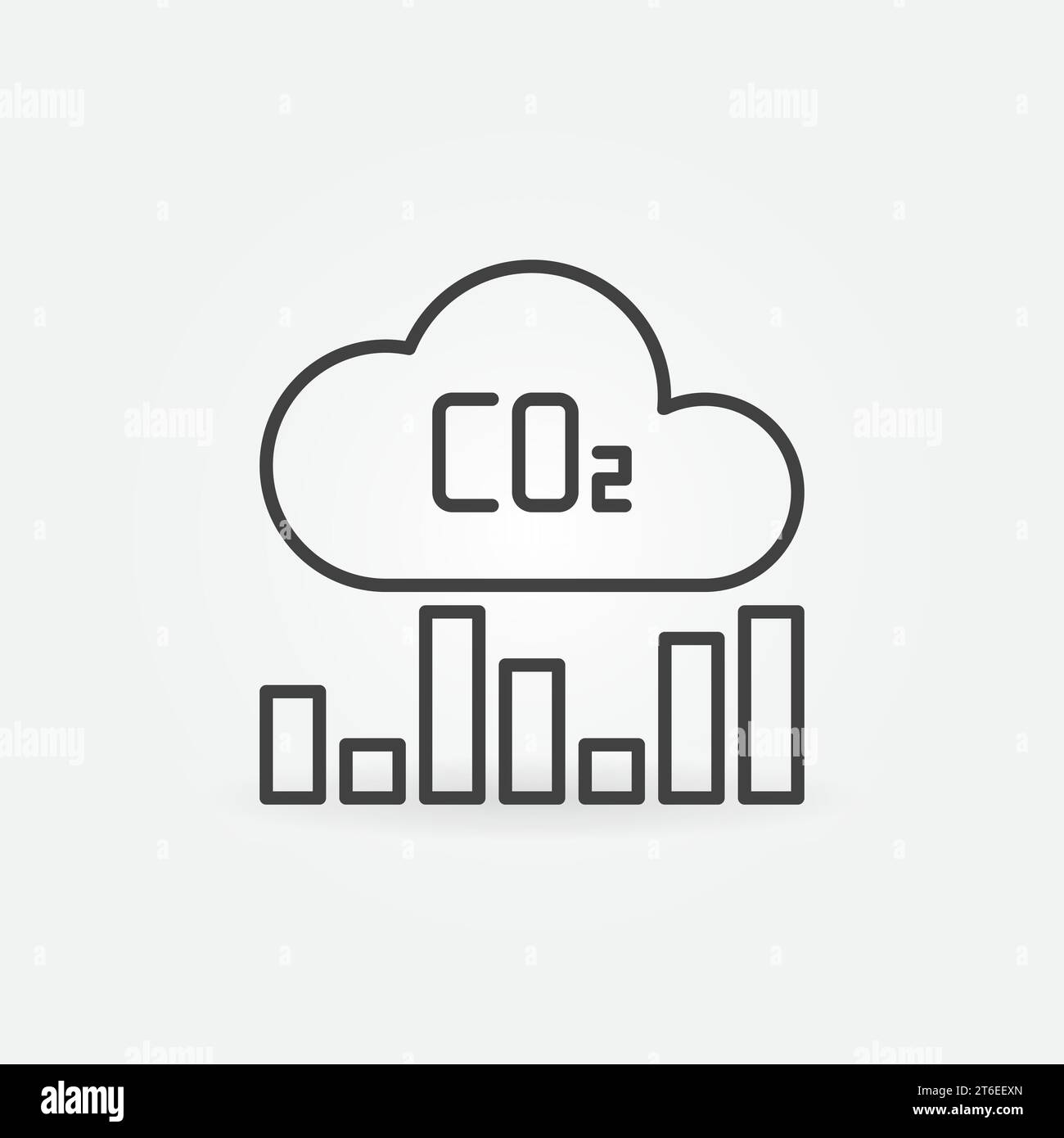 CO2 Cloud Bar Chart vector thin line concept simple icon or design element Stock Vector Image ...