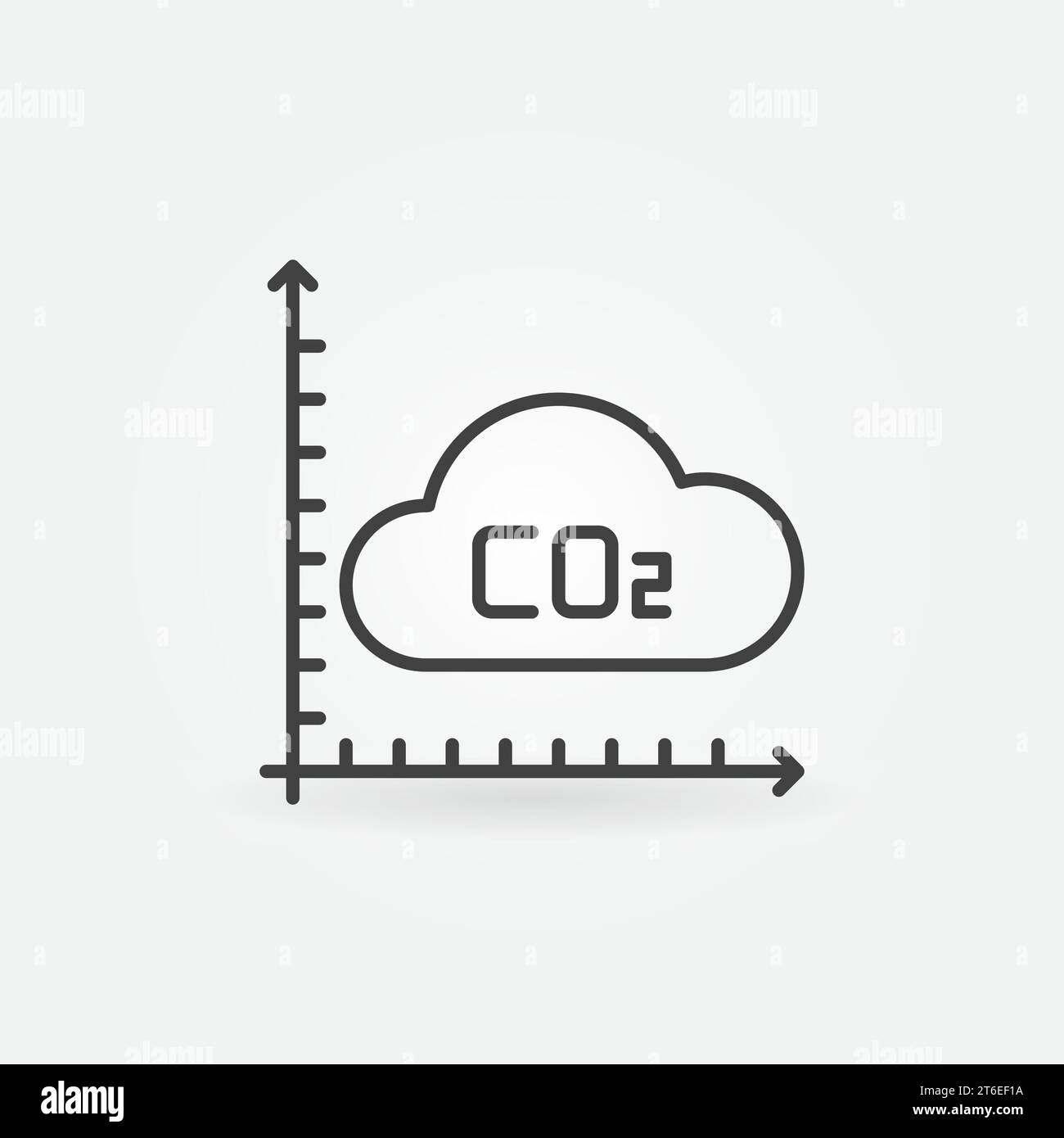 CO2 Carbon Dioxide Cloud Graph vector concept icon or symbol in thin line style Stock Vector ...