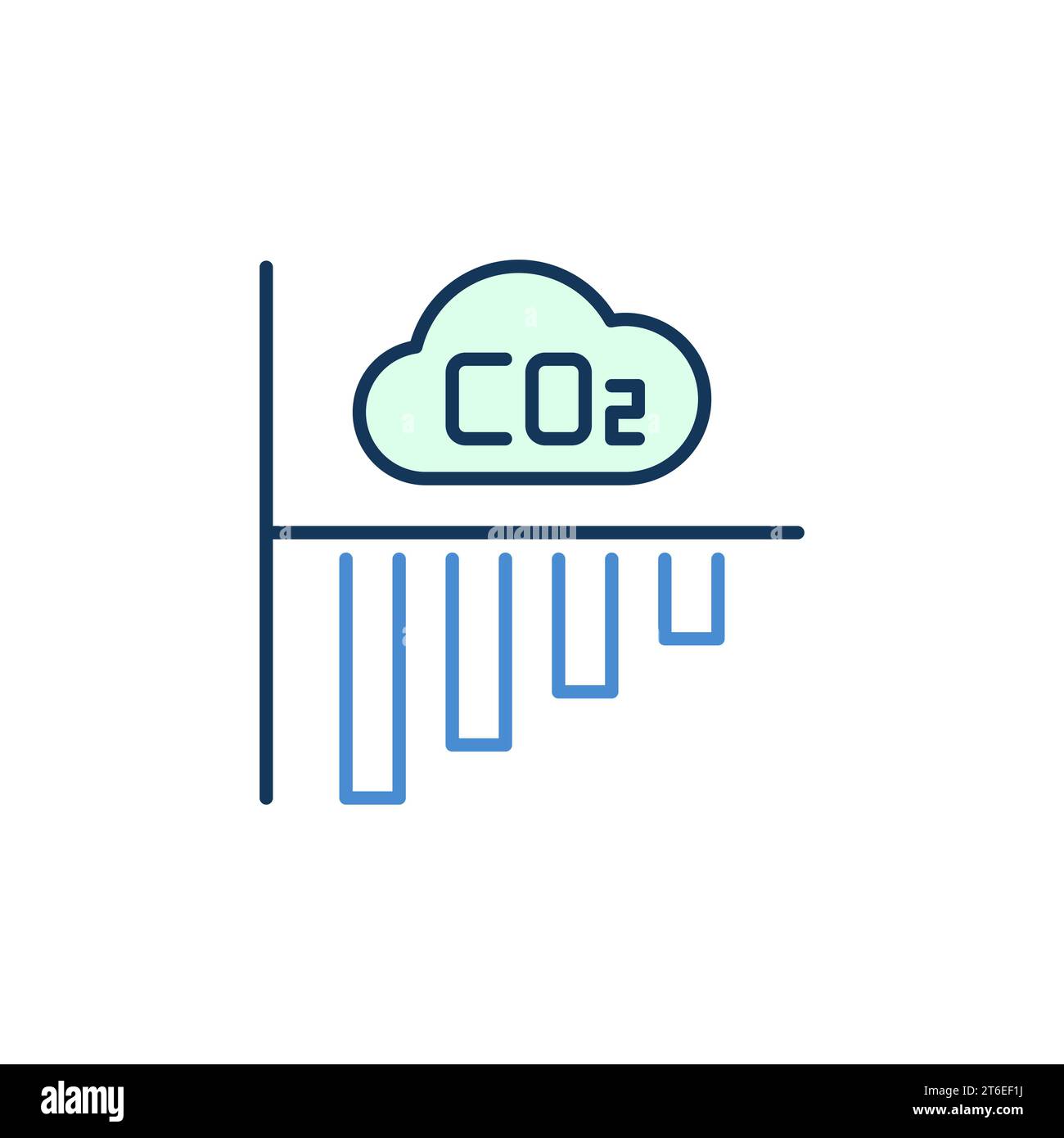 CO2 Cloud with Bar Chart vector concept modern icon or symbol Stock ...