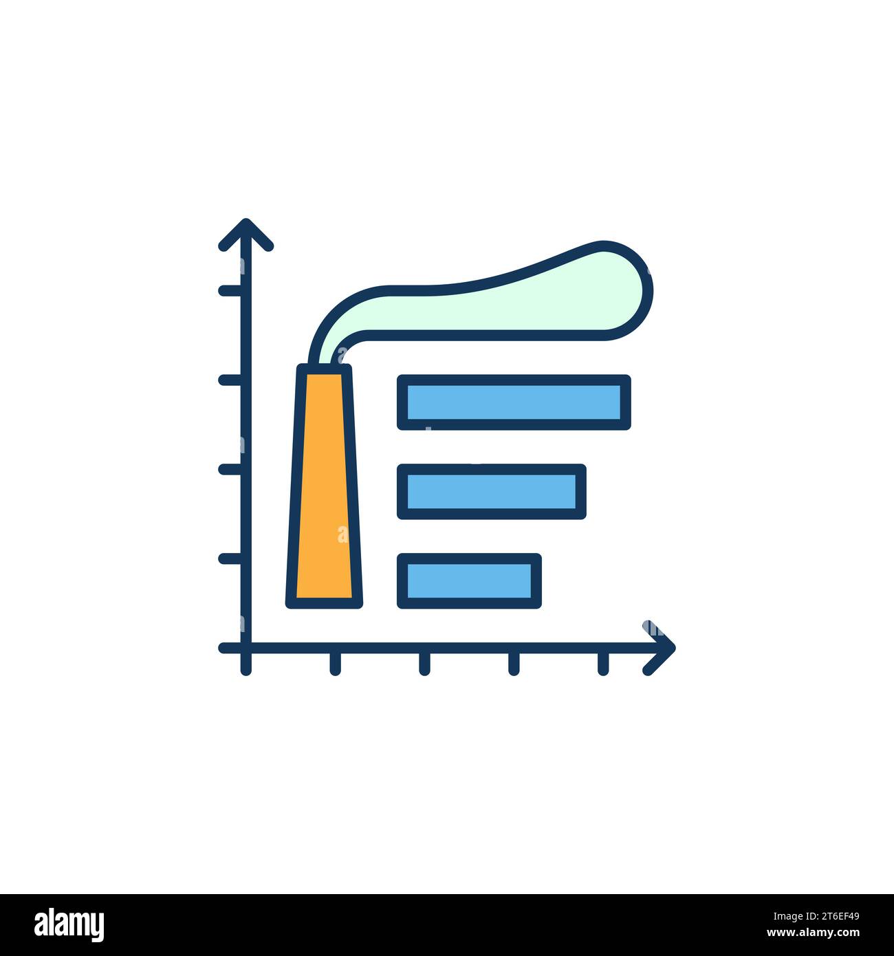 CO2 Factory Pipe Bar Chart Graph vector concept modern icon or symbol ...