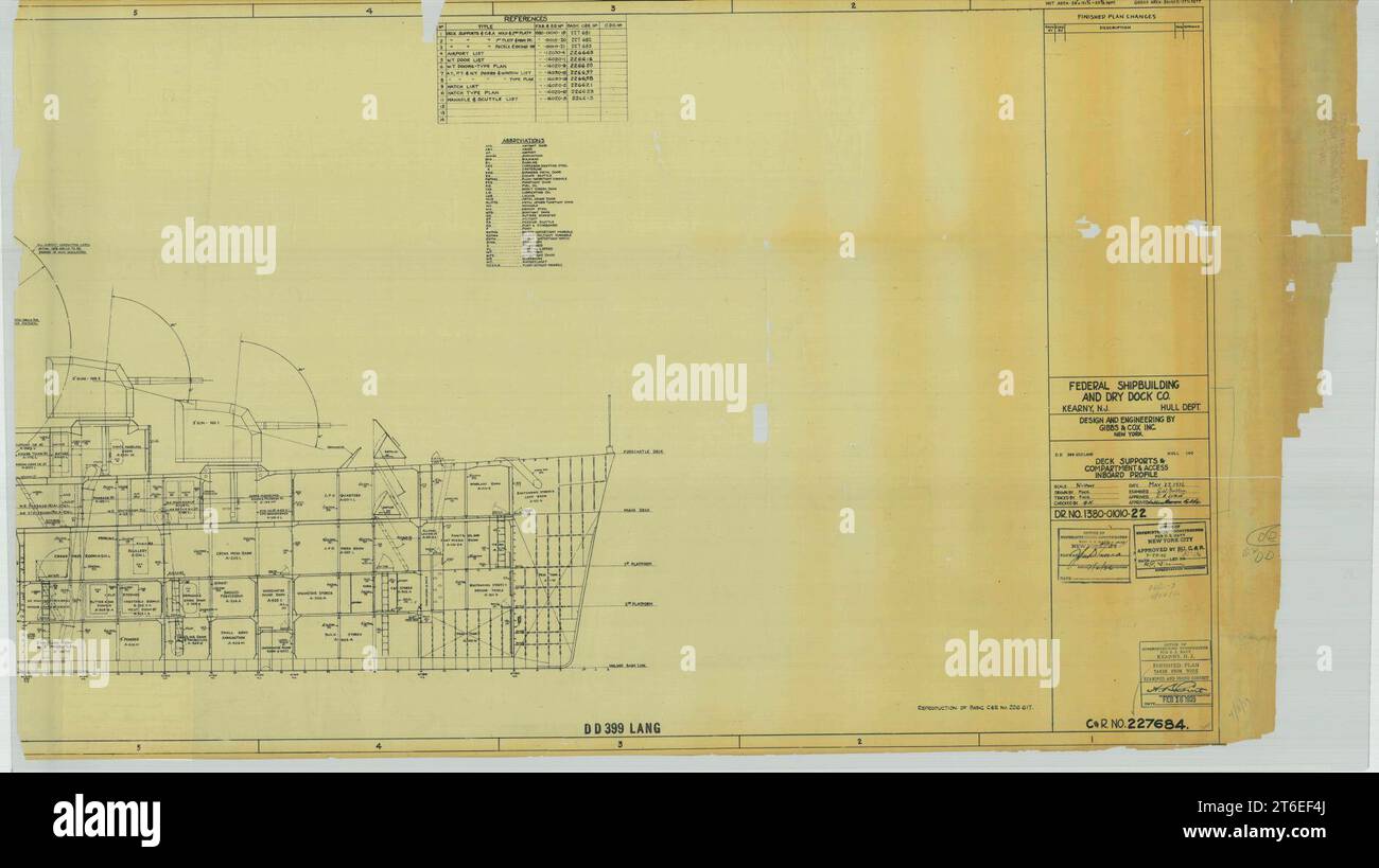 USS Lang (DD-399)- Deck Supports and Compartment and Access Inboard ...