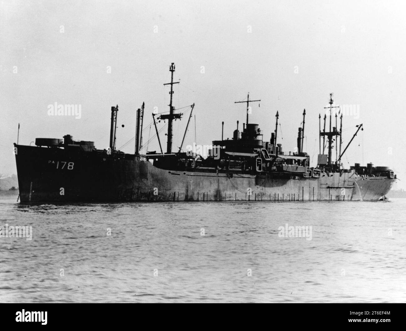 USS Lander (APA-178) at anchor, circa in 1945 Stock Photo - Alamy
