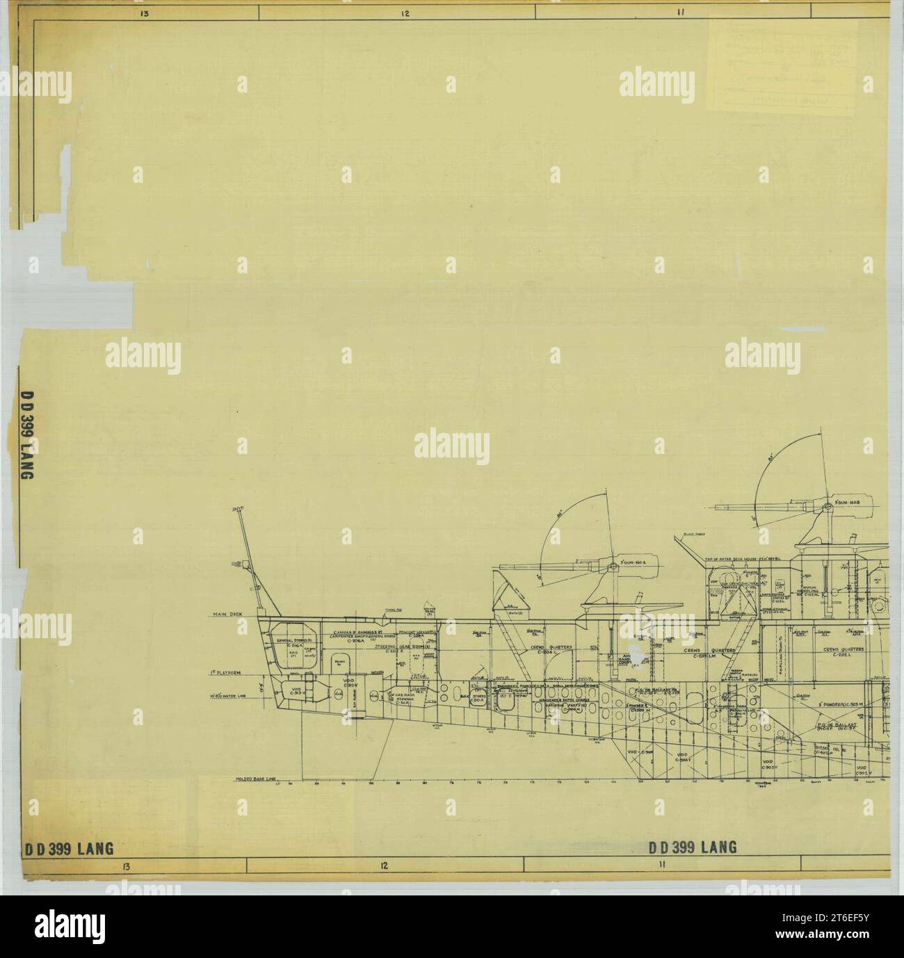 USS Lang (DD-399)- Deck Supports and Compartment and Access Inboard ...