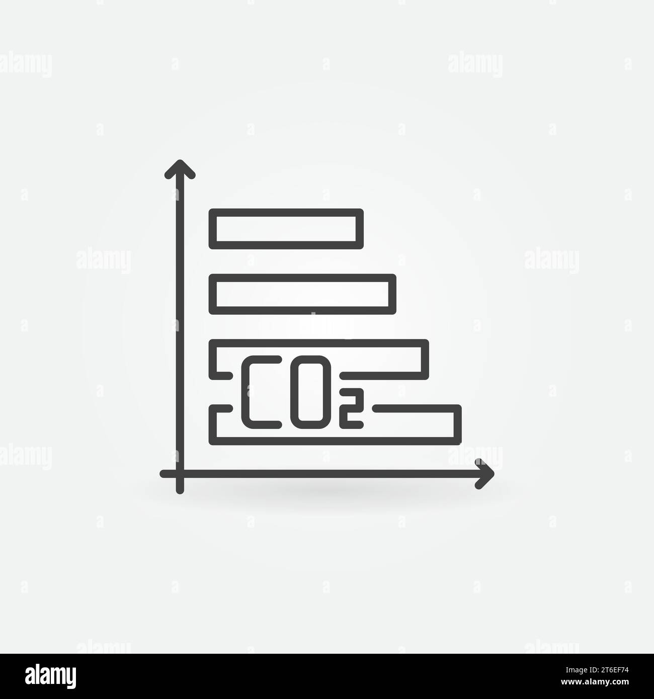 Carbon Dioxide CO2 Bar Chart outline vector concept icon or design ...