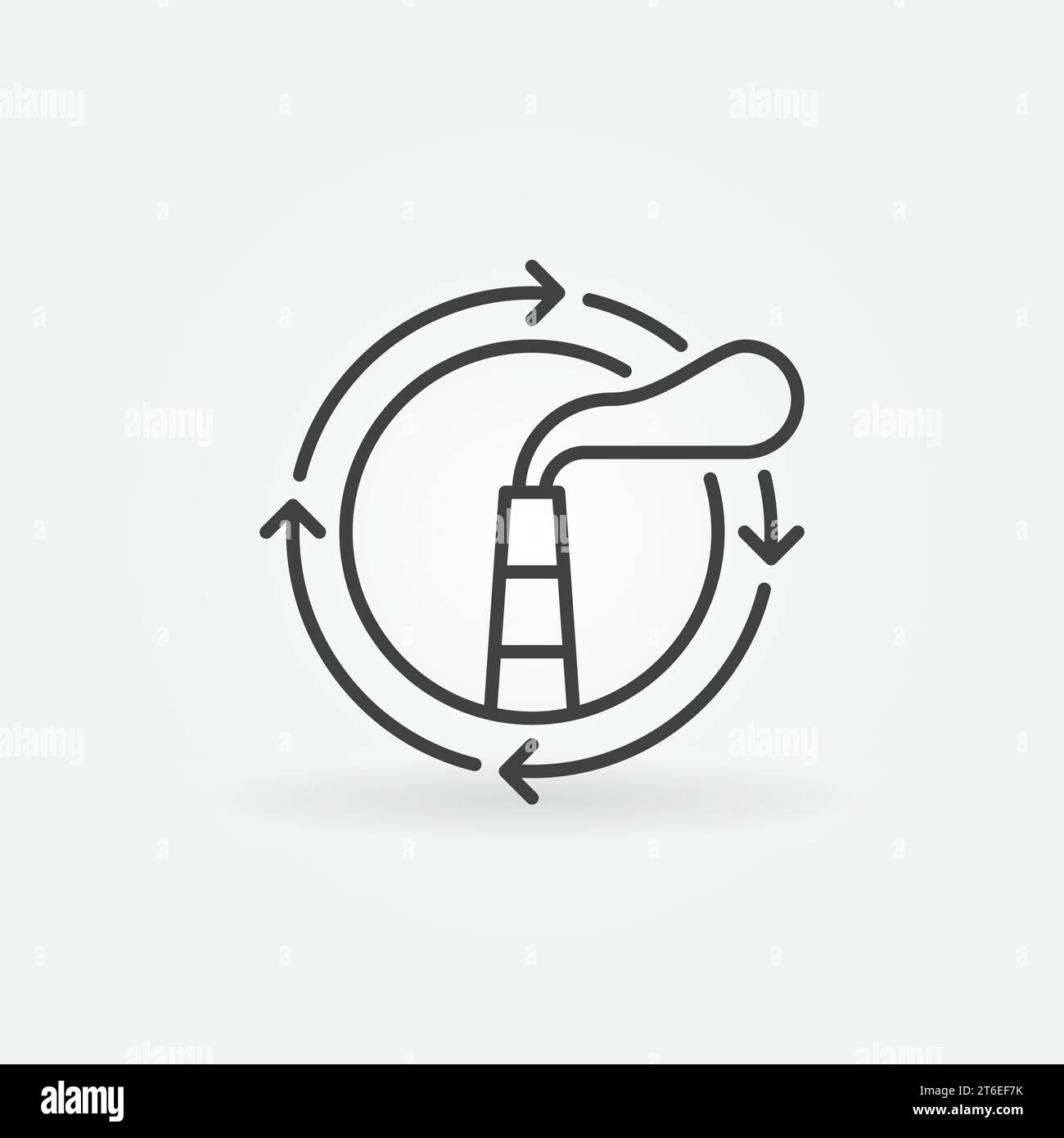 CO2 Gas Recycling linear vector concept icon or logo element Stock ...