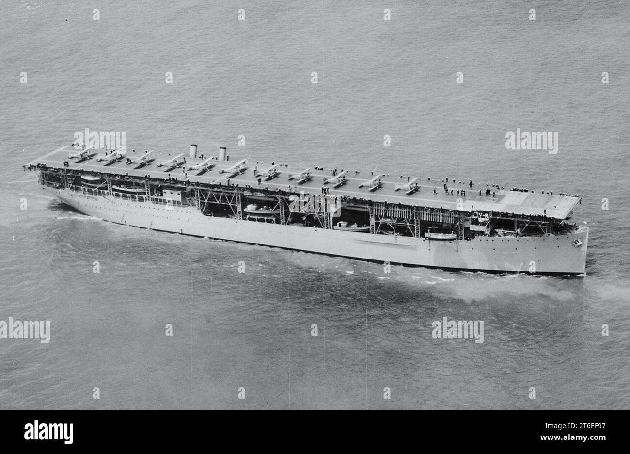 USS Langley (CV-1) underway in June 1927 (cropped Stock Photo - Alamy