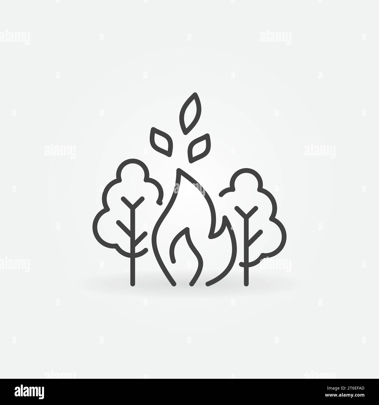 Fire in Forest outline vector concept icon or design element Stock ...