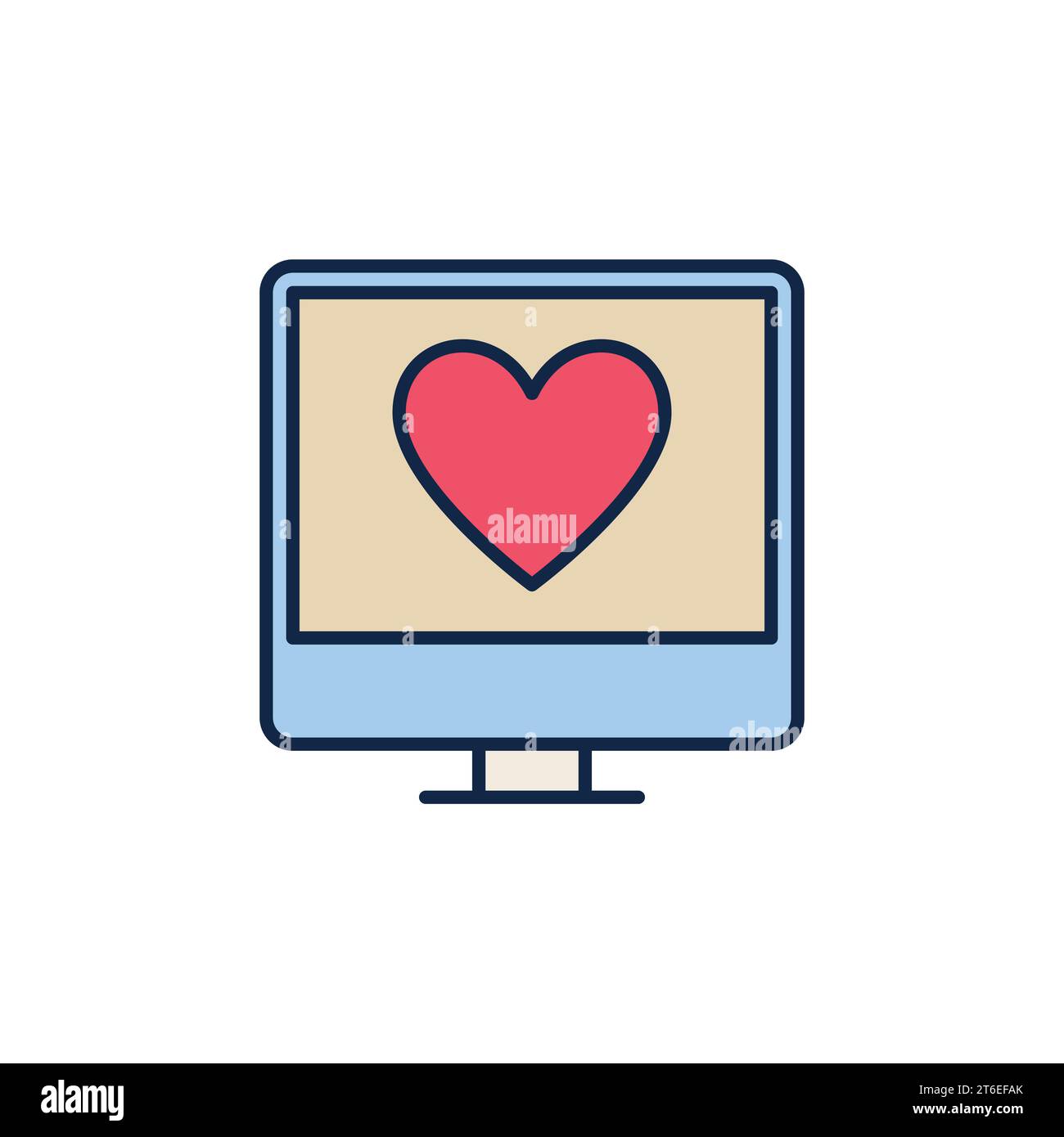 Desktop Computer with Heart vector concept colored icon or symbol Stock ...