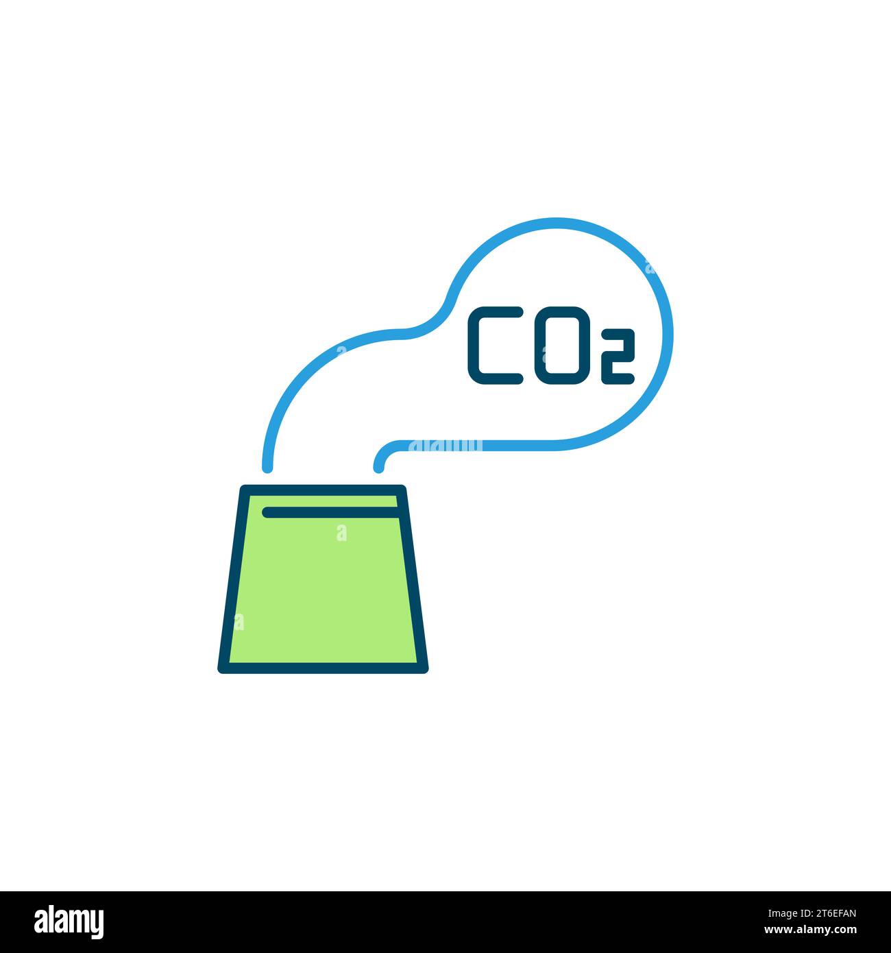 Pipe with Carbon Dioxide CO2 Gas vector concept colored icon or sign ...