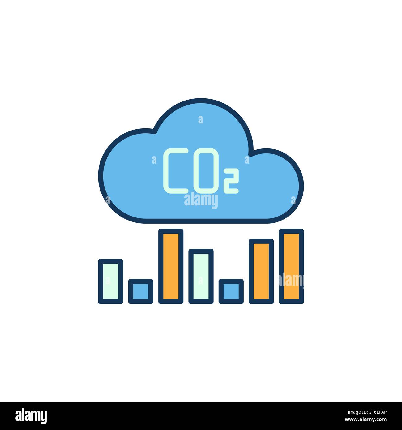 CO2 Cloud Bar Chart vector concept modern icon or symbol Stock Vector ...