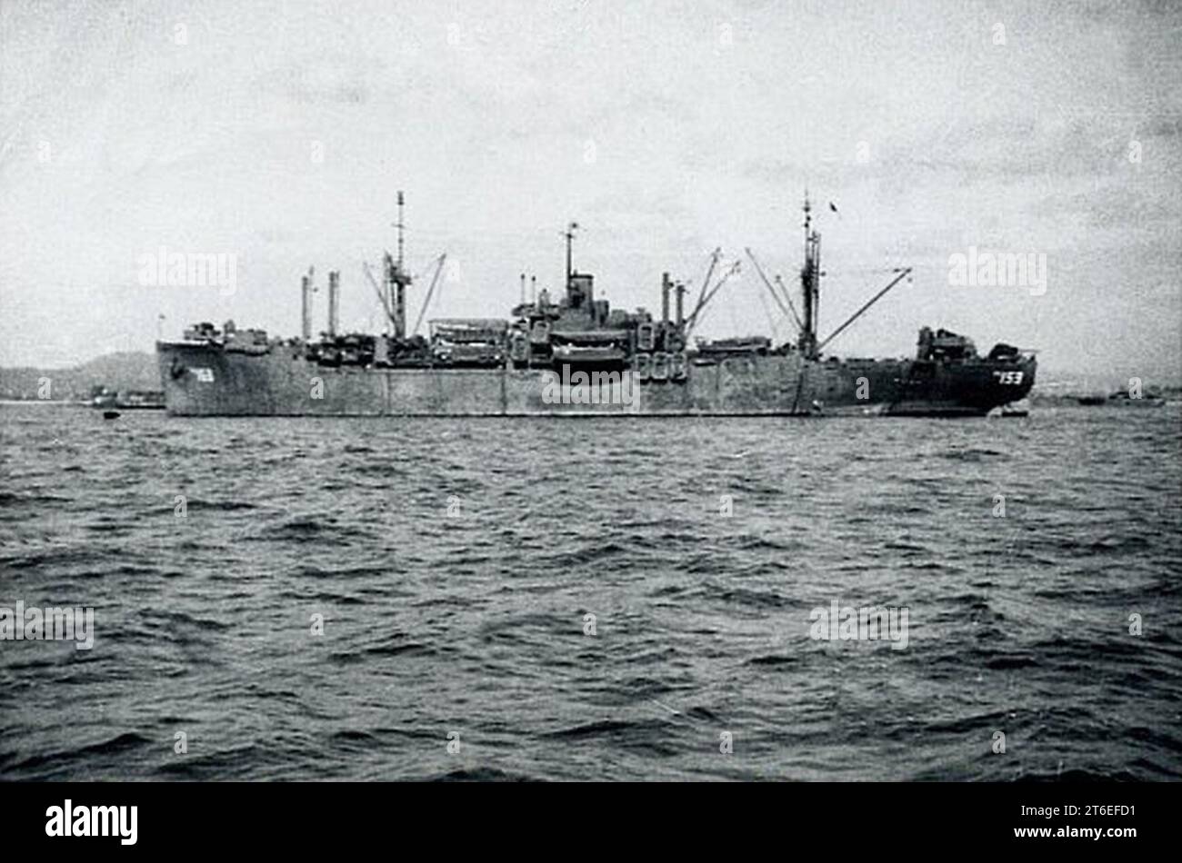 USS Laurens (APA-153) at anchor, circa in 1945 Stock Photo - Alamy