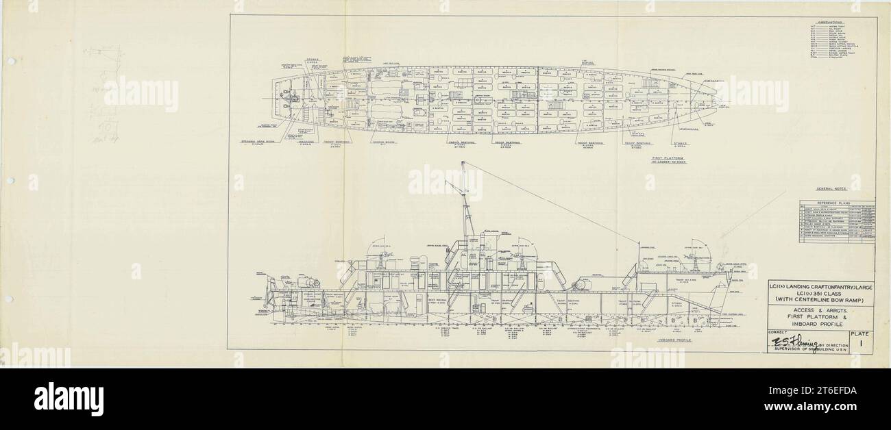 USS LCI(L)-351- Access and Arrangements First Platform and Inboard ...