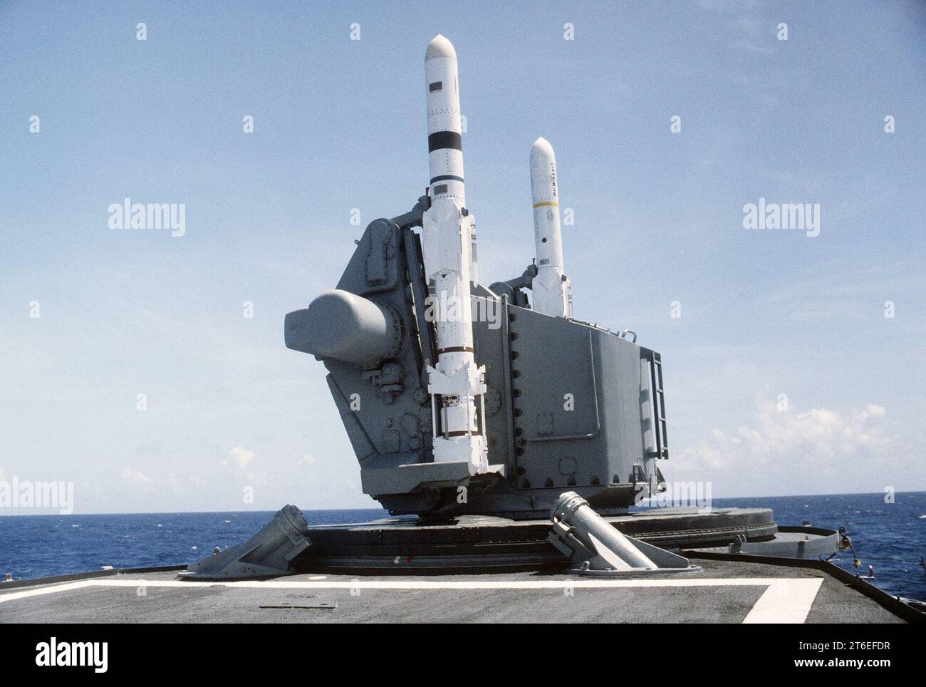 USS Lawrence (DDG 4) RGM-84A Harpoon Stock Photo - Alamy