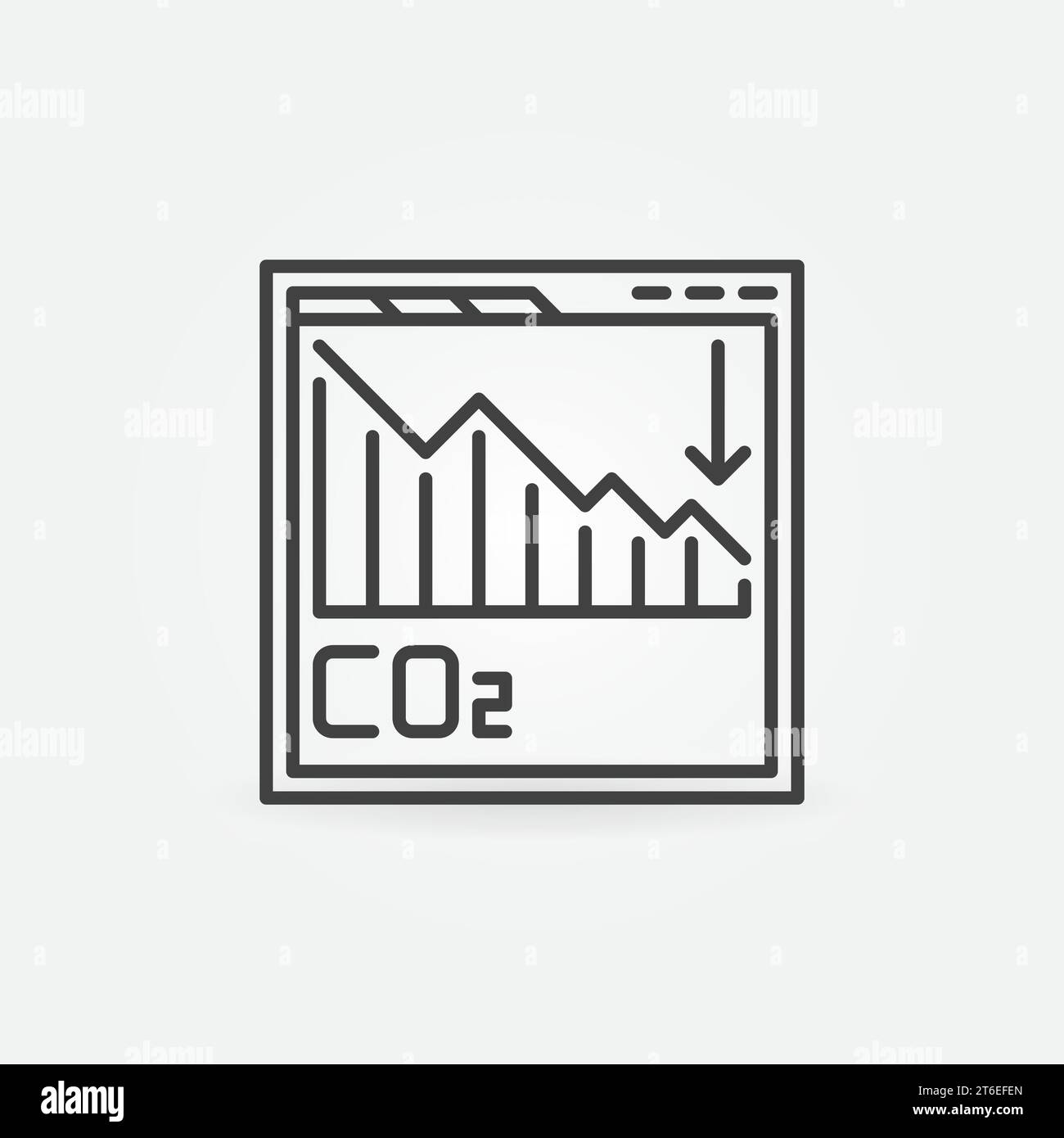 Webpage with CO2 Carbon Dioxide Chart or Graph vector concept icon or ...
