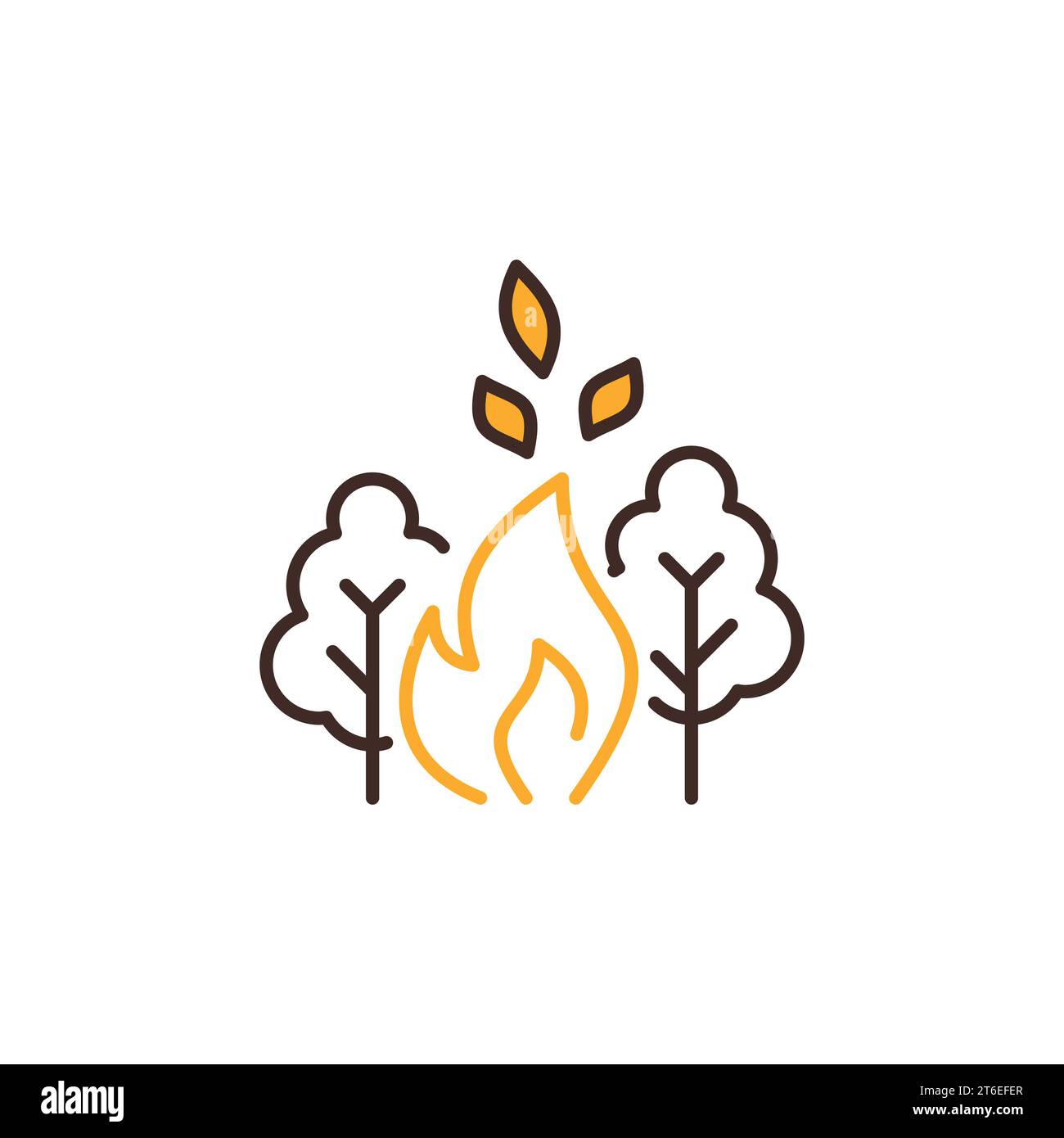 Fire in Forest vector concept modern icon or symbol Stock Vector Image ...