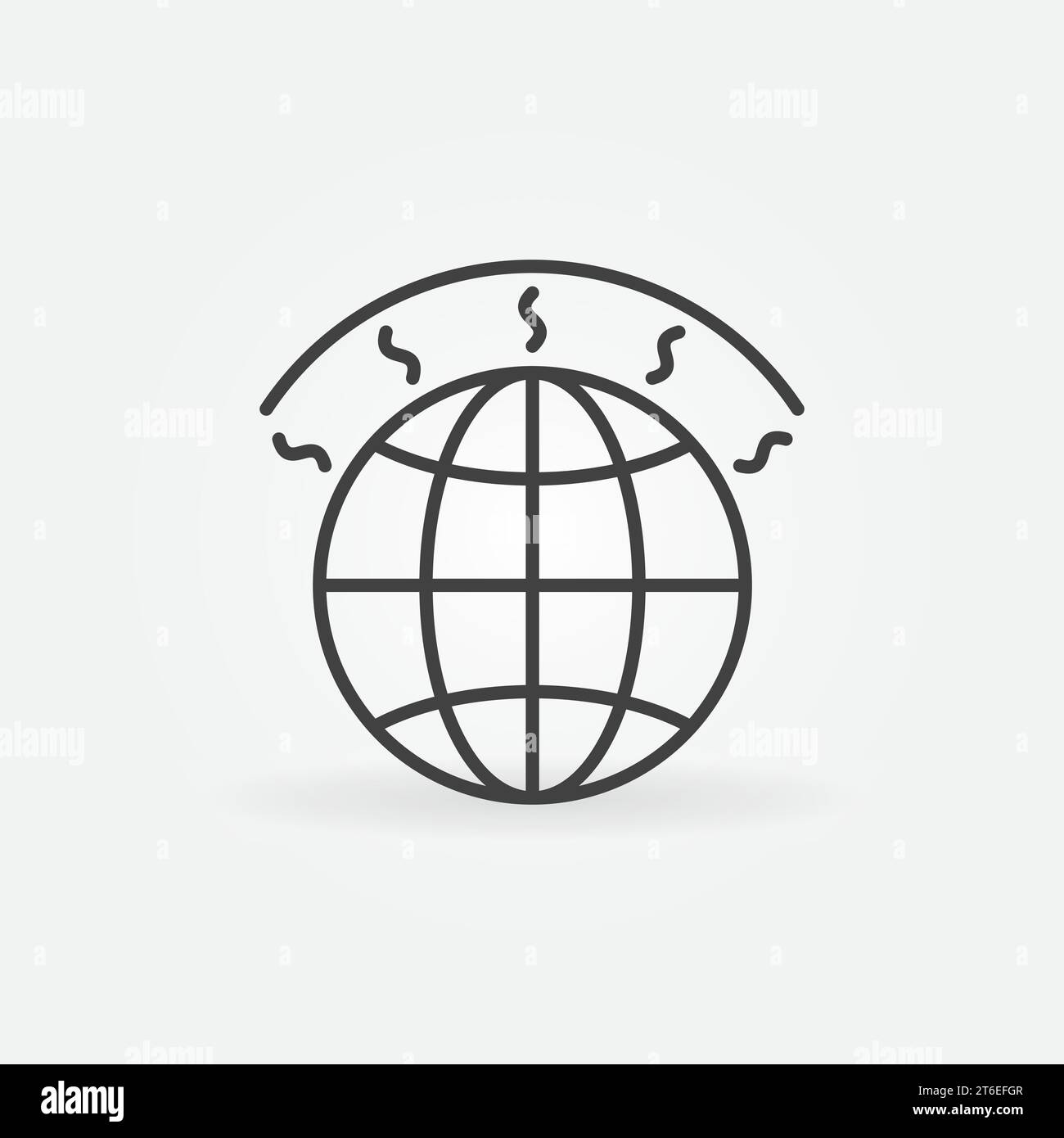 Greenhouse Effect linear vector global warming concept icon or logo ...