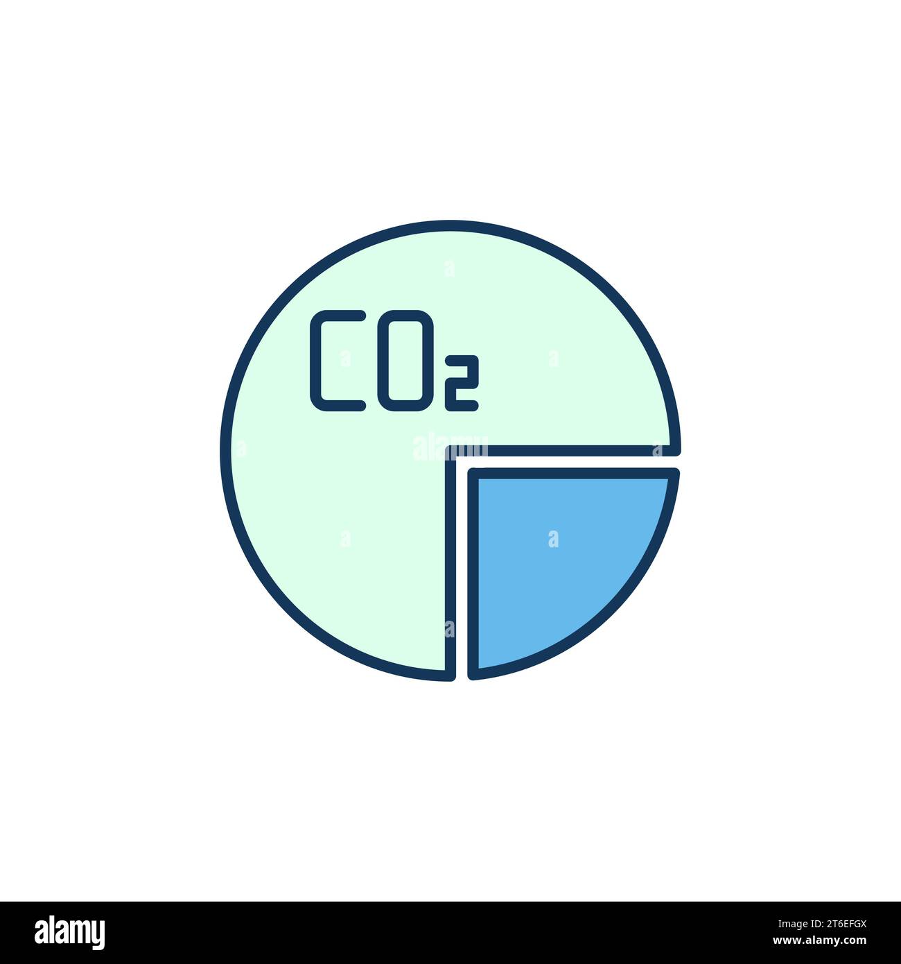 CO2 Pie Chart colored icon - Vector Carbon Dioxide concept modern sign ...