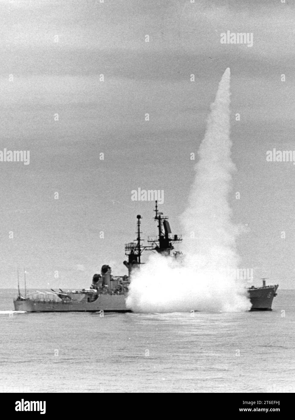 USS Leahy (DLG-16) launches a RIM-67 Standard ER missile in August 1969 ...