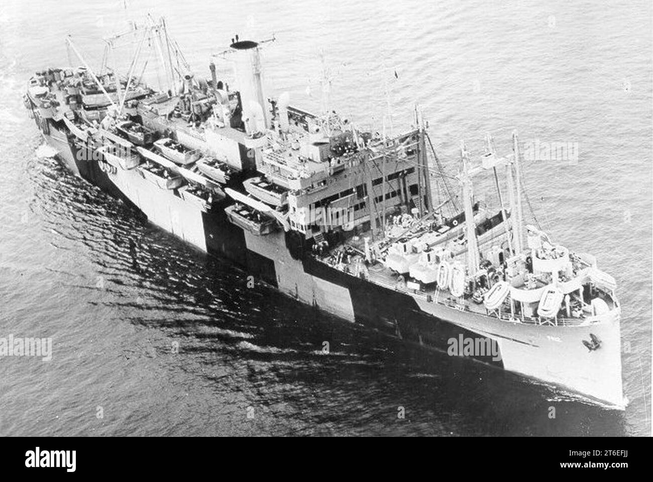 USS Leonard Wood (APA-12) underway off California on 28 April 1944 ...