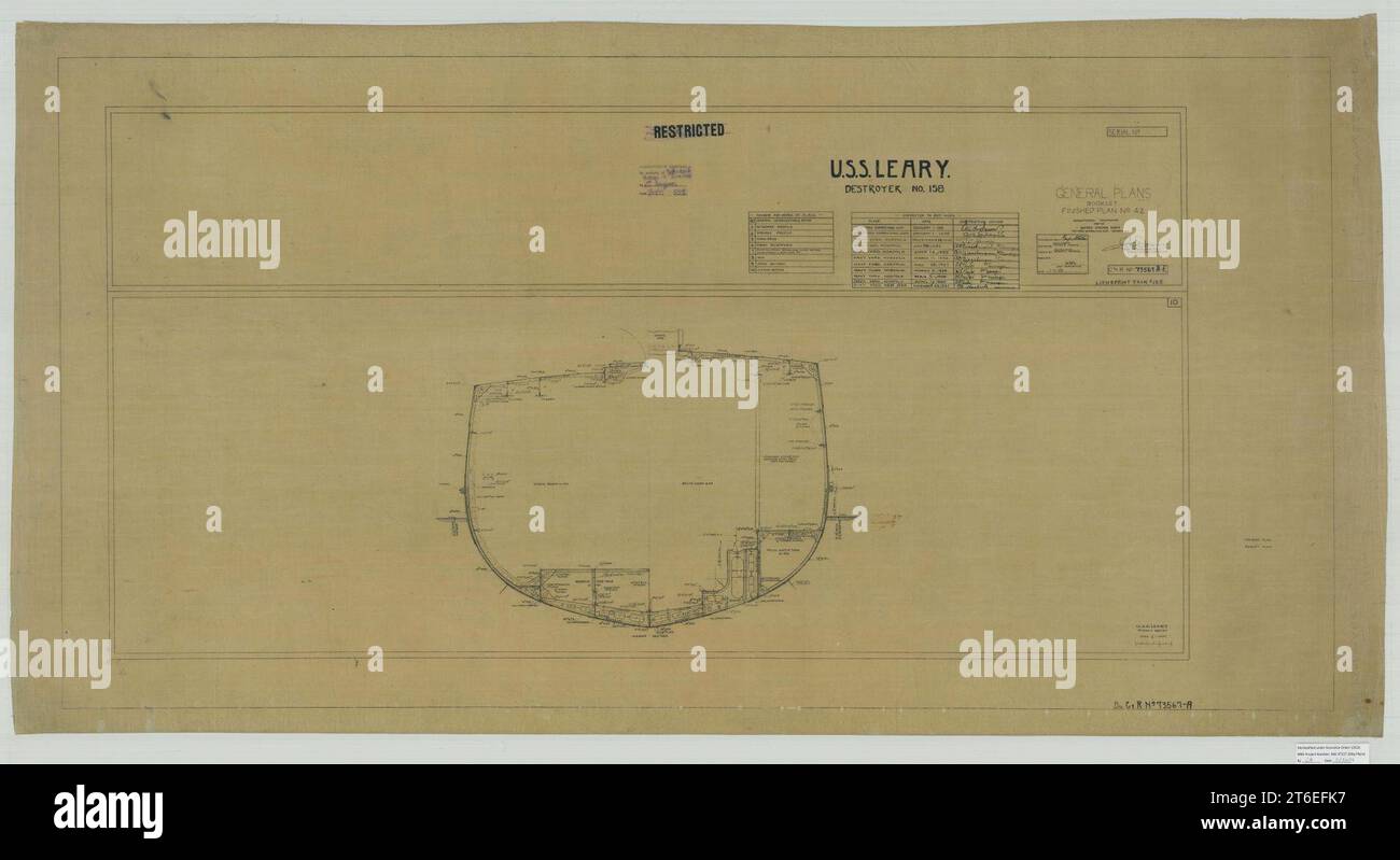 USS Leary (DD-158)- Midship Section Stock Photo - Alamy