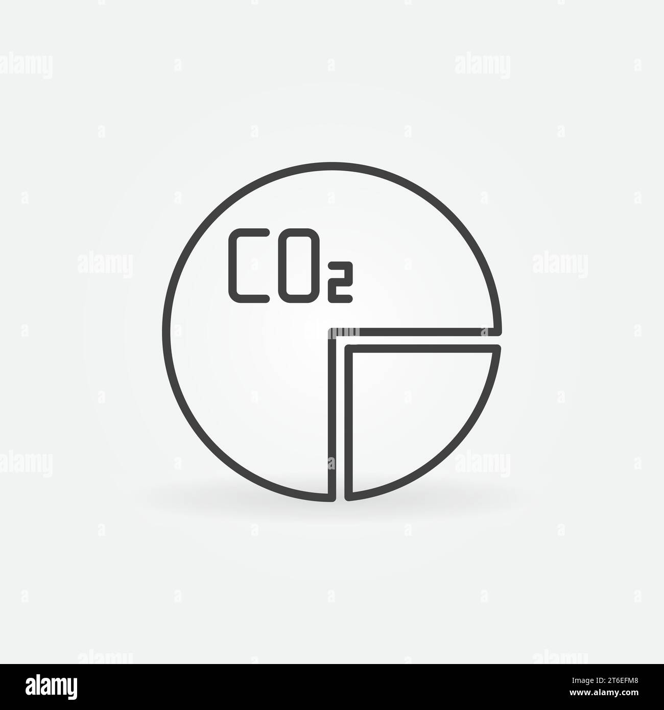 CO2 Pie Chart line icon - Vector Carbon Dioxide concept linear symbol ...