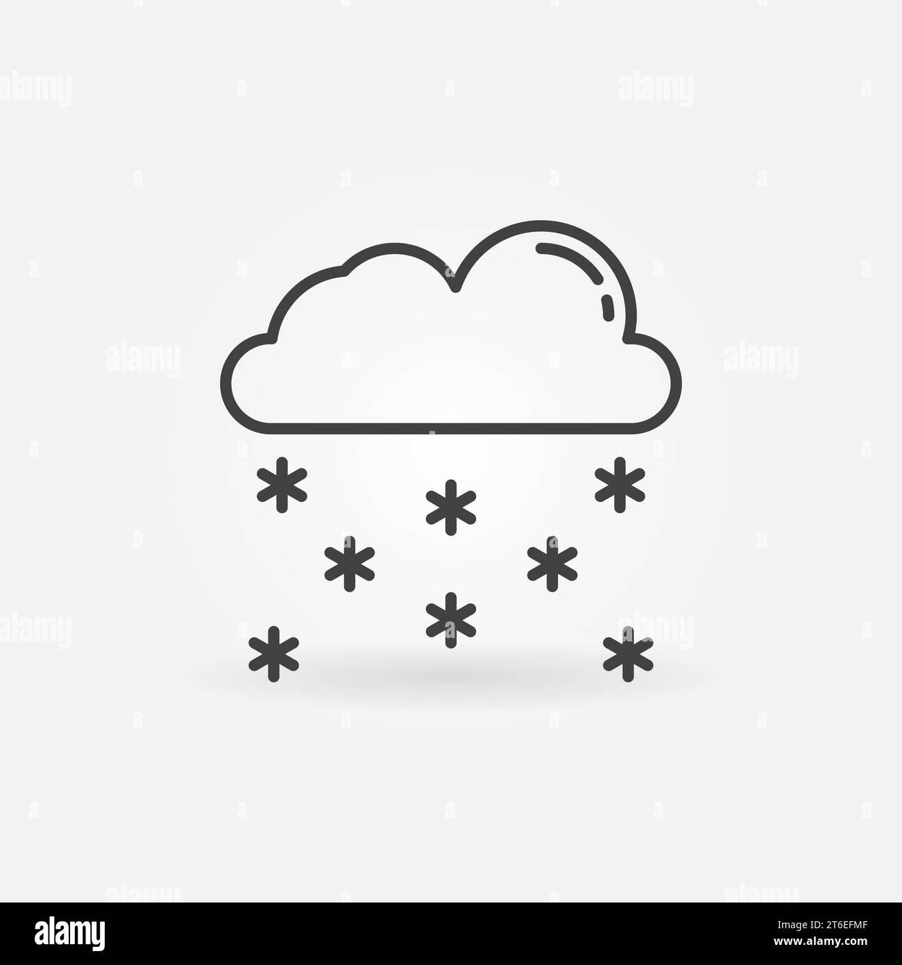 Cloud with Snow outline icon. Snowy Weather vector thin line concept ...