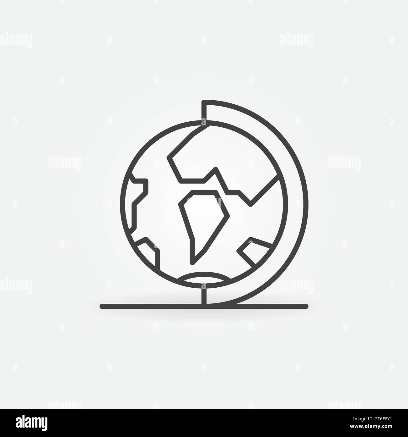 Globe on Stand vector concept icon or symbol in thin line style Stock ...