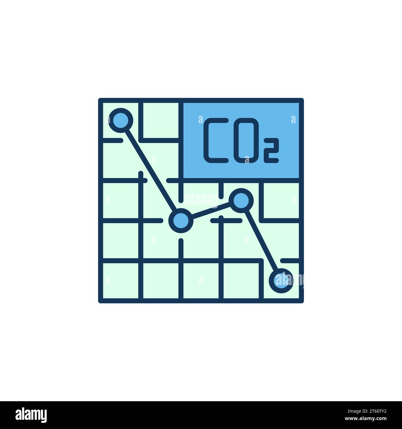 Table with CO2 Line Chart vector concept modern minimal icon or symbol ...