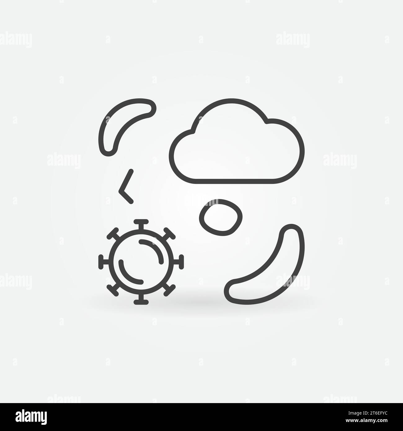 Microbe and Bacteria in Air vector Pollution concept icon or sign in ...