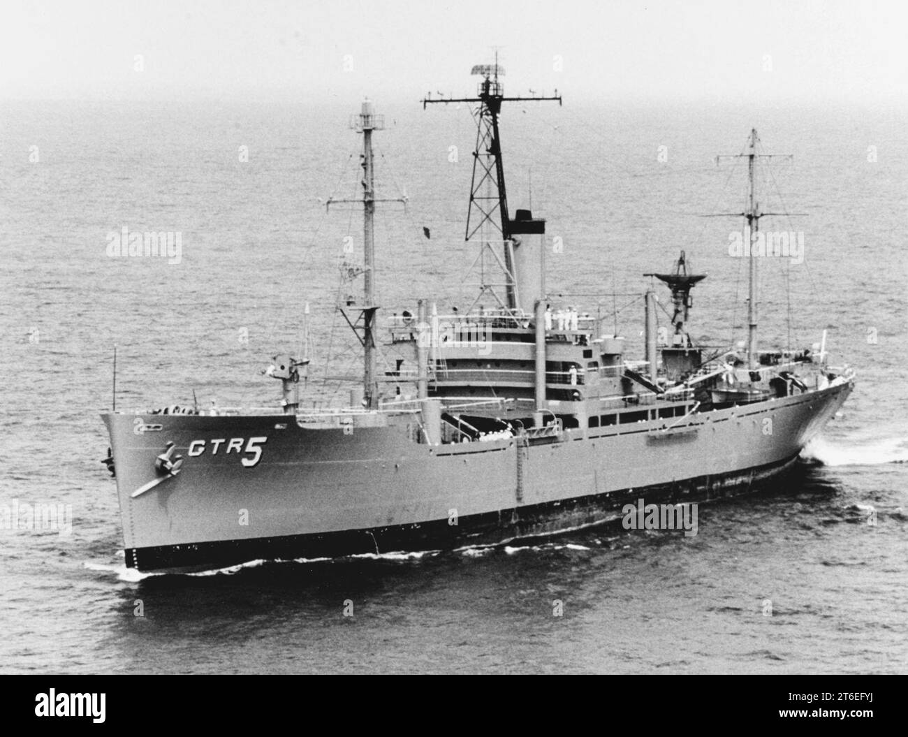 USS Liberty (AGTR-5) underway in Chesapeake Bay on 29 July 1967 (K ...