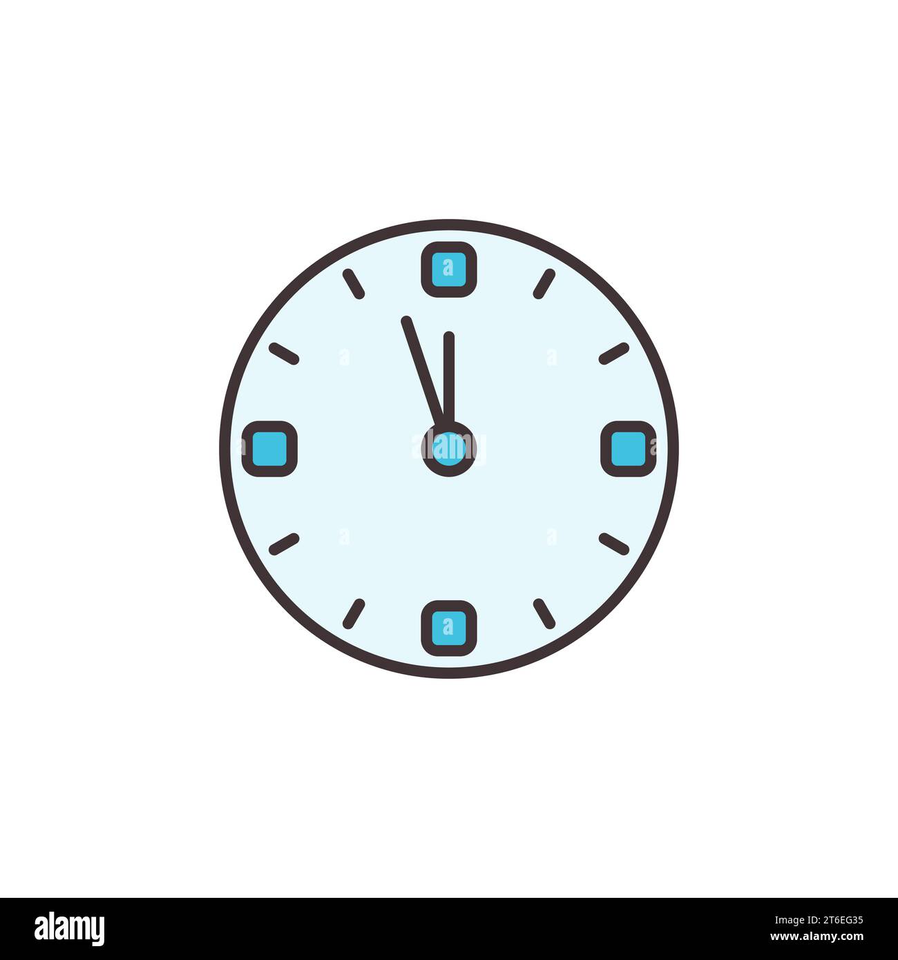Christmas Clock blue icon - Five Minutes before the New Year vector ...