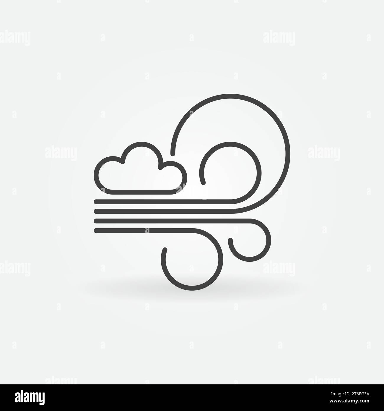Cloud with Breeze outline vector icon. Wind linear concept symbol Stock ...
