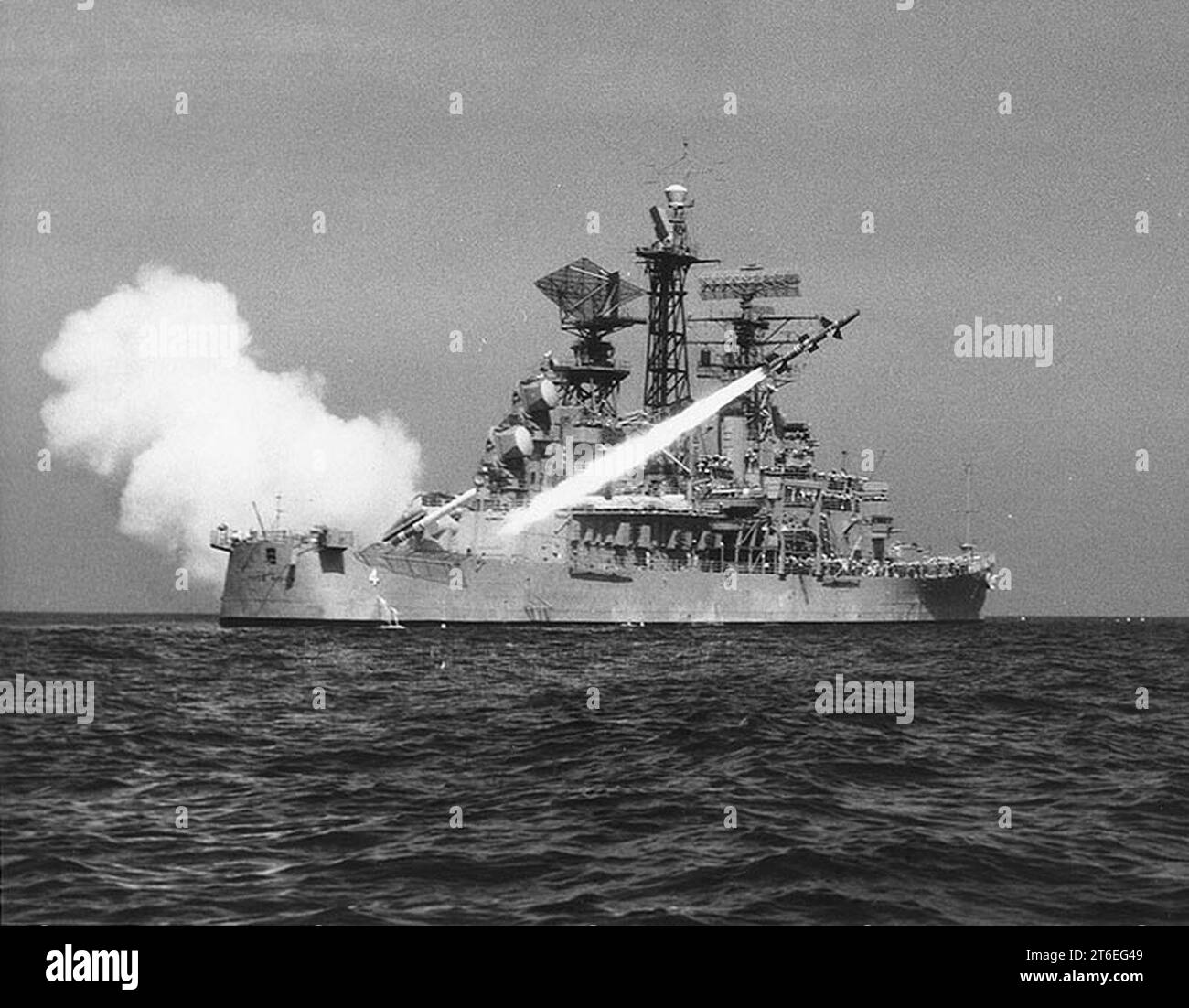 USS Little Rock (CLG-4) fires a RIM-8 Talos missile on 4 May 1961 Stock ...