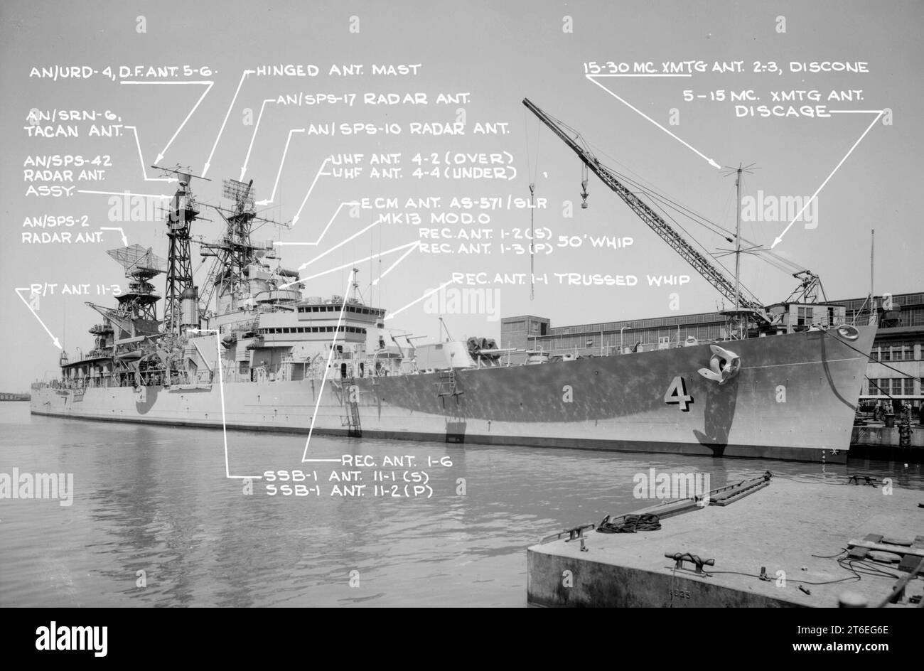 USS Little Rock (CLG-4) radar arrangement (fwd) 1960 Stock Photo - Alamy