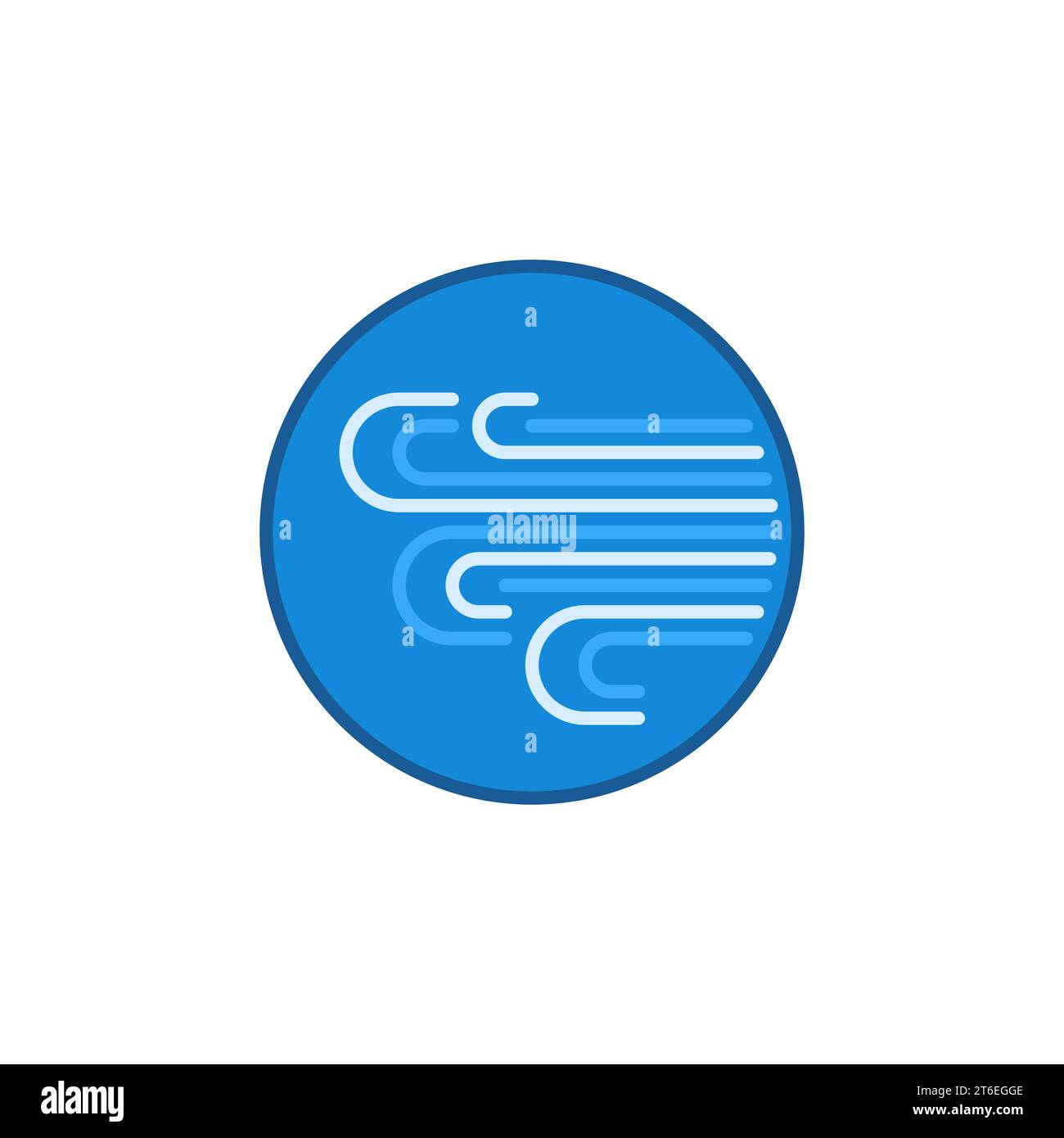 Wind vector round blue concept icon or logo element on white background ...