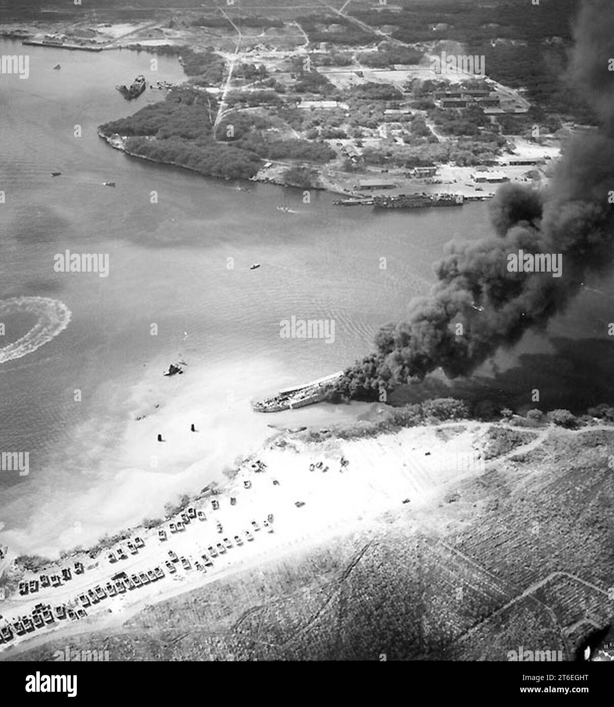 USS LST-480 fire2 Stock Photo - Alamy