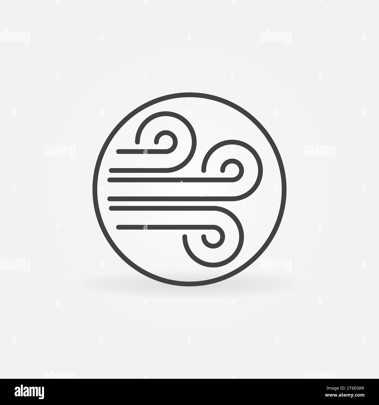Wind Flows inside Circle vector concept icon or symbol in thin line ...