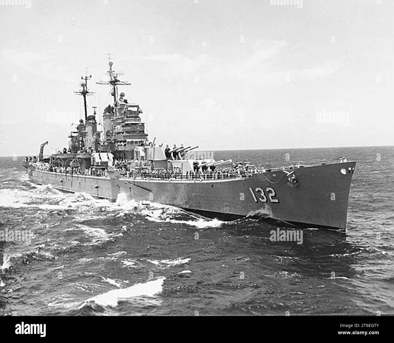 USS Macon (CA-132) in the Mediterranean Sea in 1953 Stock Photo - Alamy