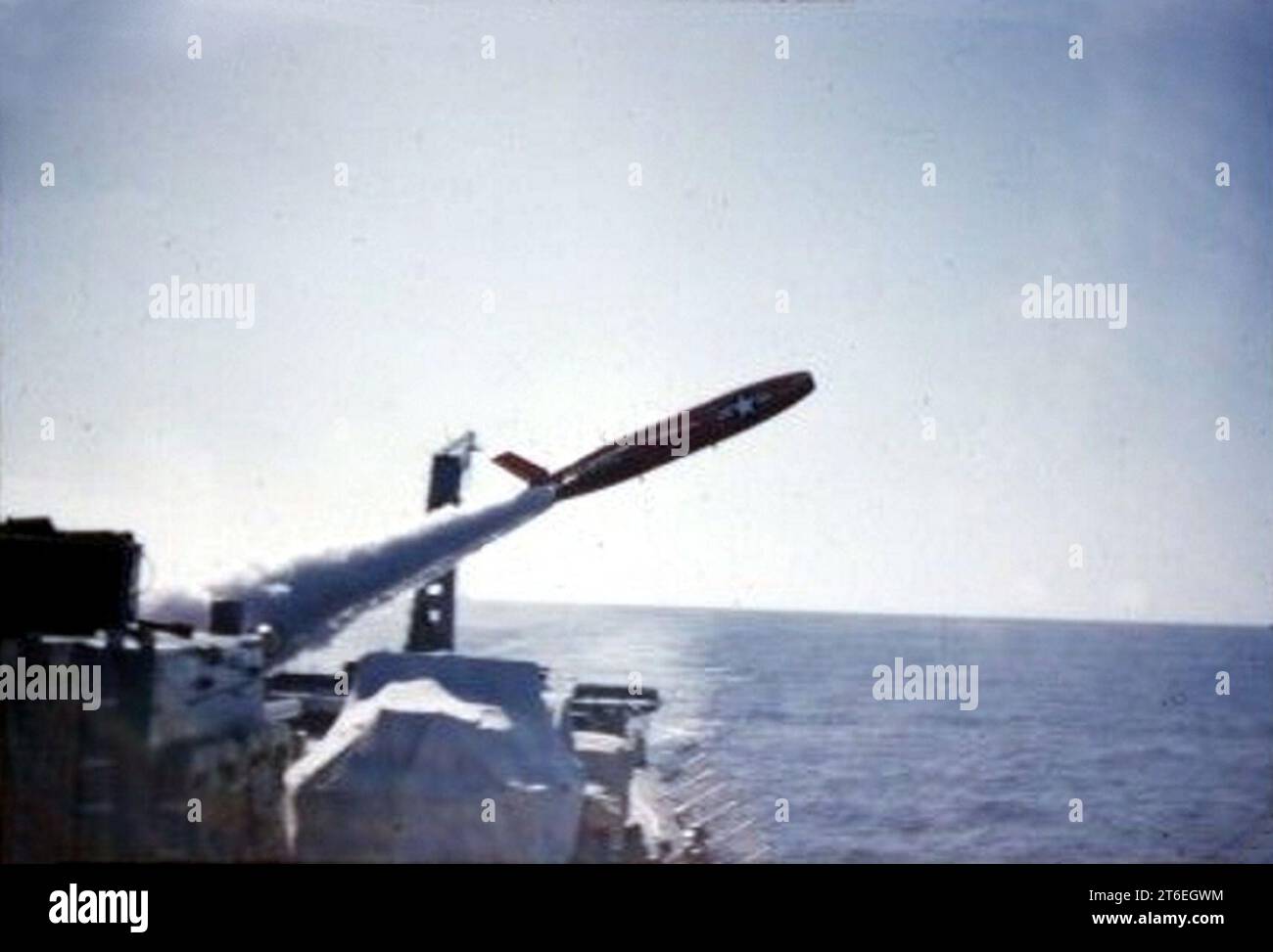 USS Macon (CA-132) firing Regulus missile in 1957 Stock Photo - Alamy
