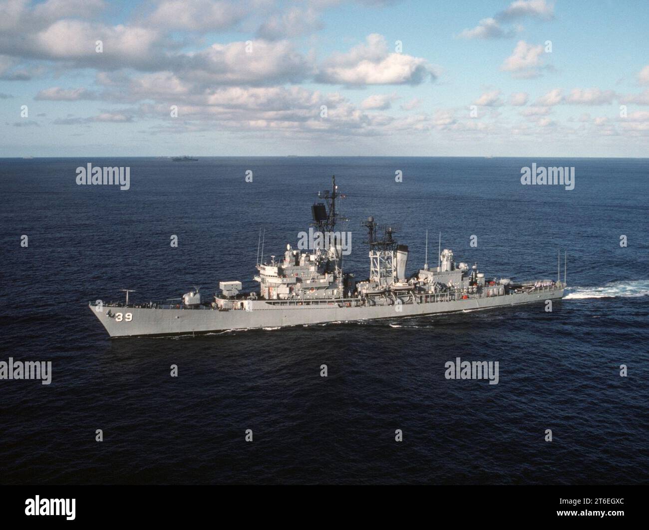 USS MacDonough (DDG-39) underway in the Atlantic Ocean on 12 August ...