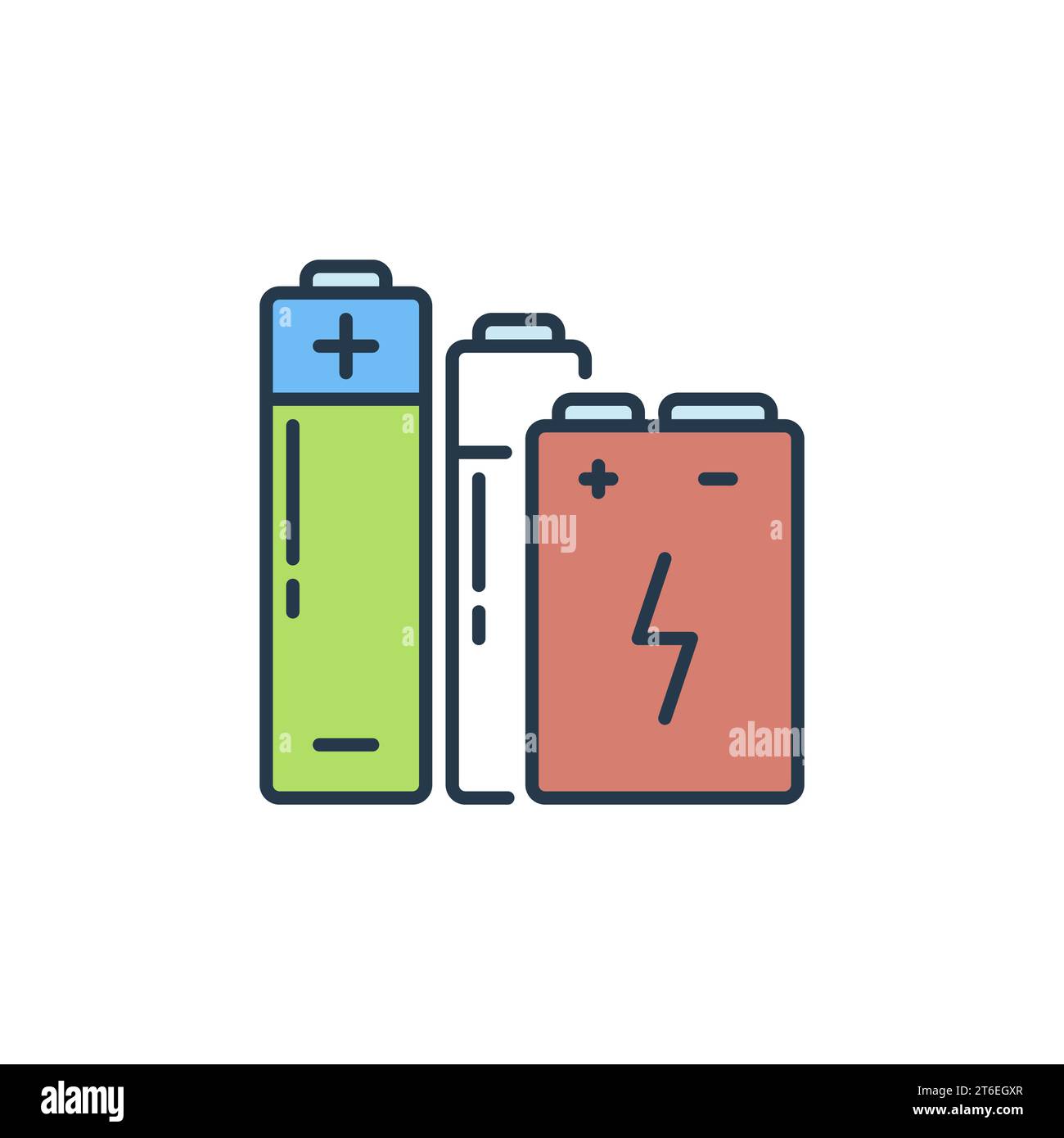 Batteries vector concept modern colored icon or design element Stock ...
