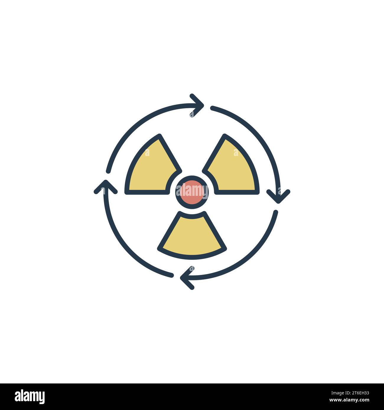 Nuclear Radiation Recycle vector Radioactive concept colored icon or ...