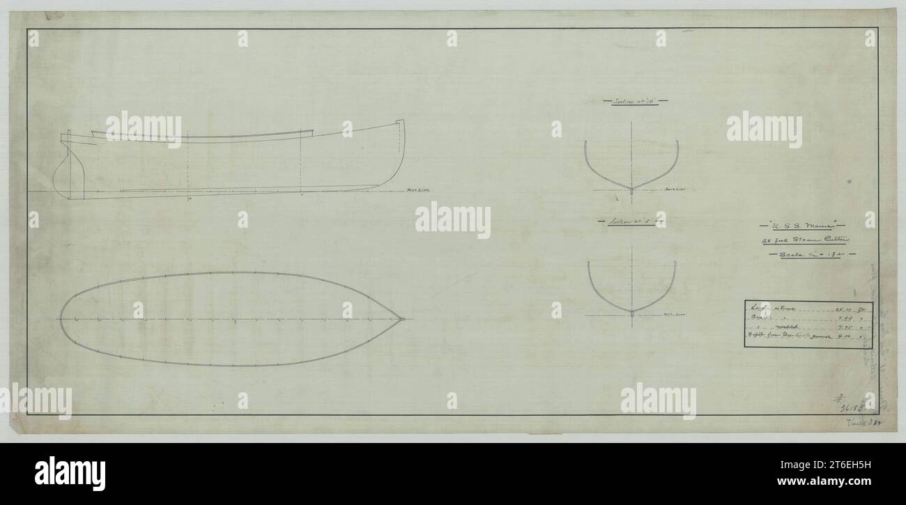 USS Maine (ACR-1)- 28 foot Steam Cutter Stock Photo - Alamy