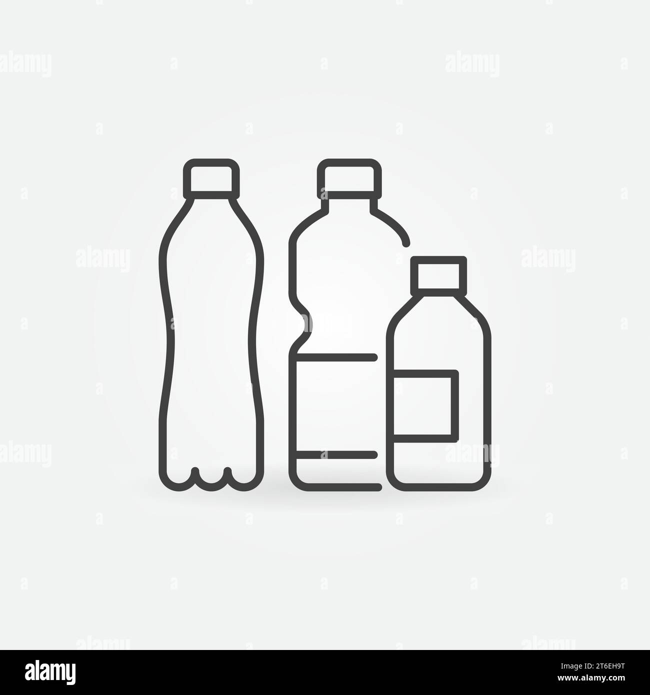 Plastic Bottles Recycling vector concept icon or sign in outline style ...