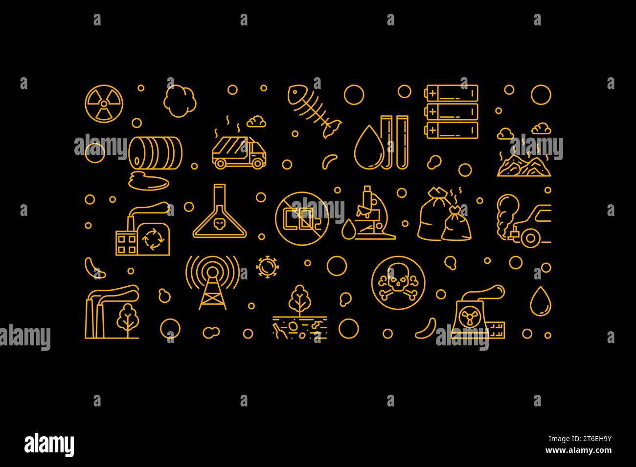 Stop Pollution vector Save Environment concept outline banner or ...