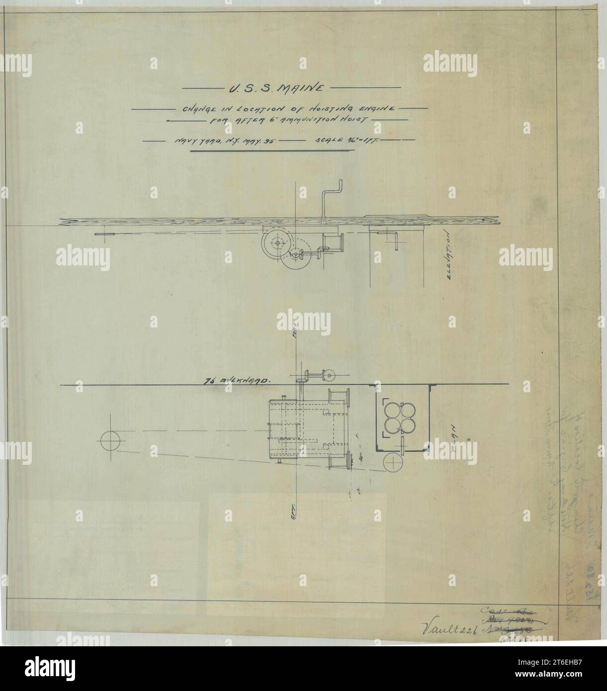USS Maine (ACR-1)- Change in Location of Hoisting Engine for After 6 ...